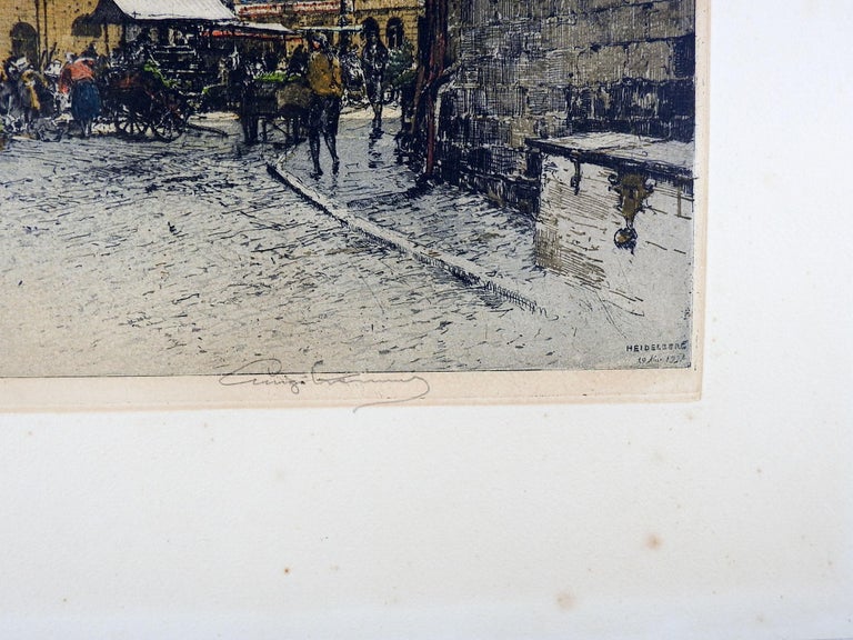 Vintage 1920s Luigi Kasimir Heidelberg Etching For Sale at 1stDibs