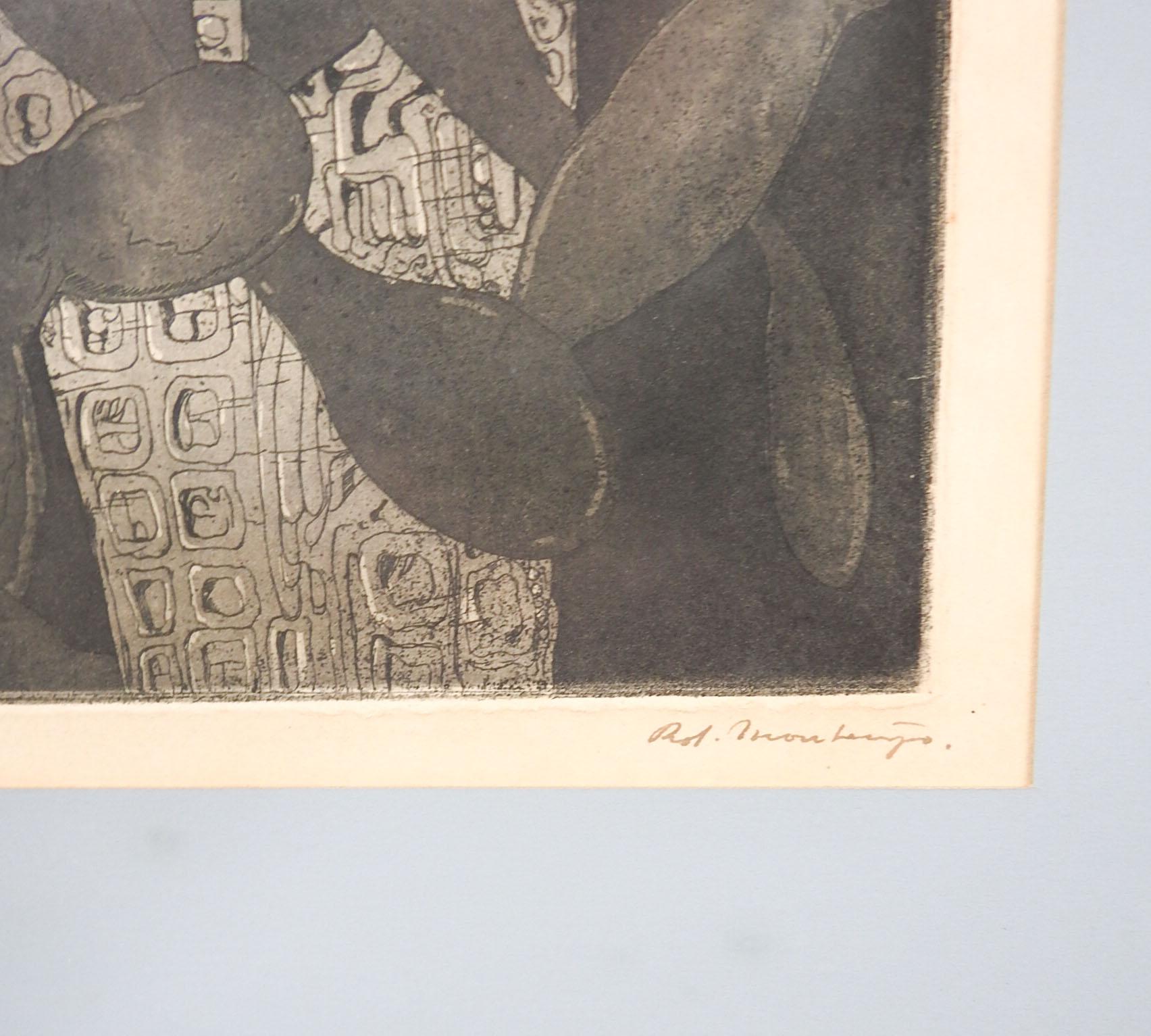 Vintage 1928 Mexico Modernist Roberto Montenegro Etching For Sale at ...