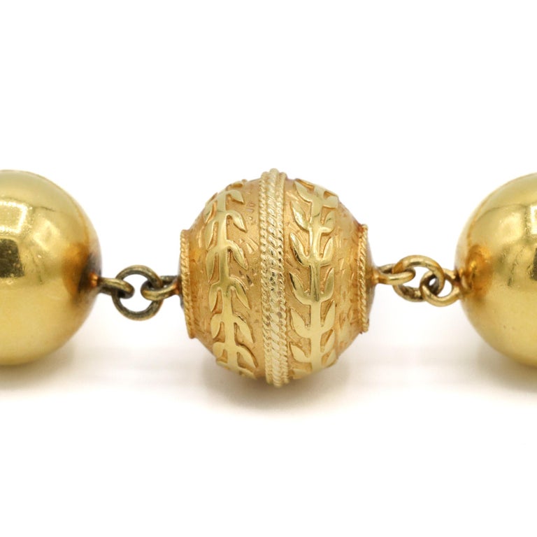 Vintage 19.2K Gold Vintage Portuguese Beads Statement Necklace For Sale ...