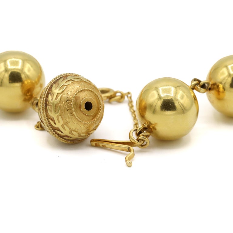 Vintage 19.2K Gold Vintage Portuguese Beads Statement Necklace For Sale ...