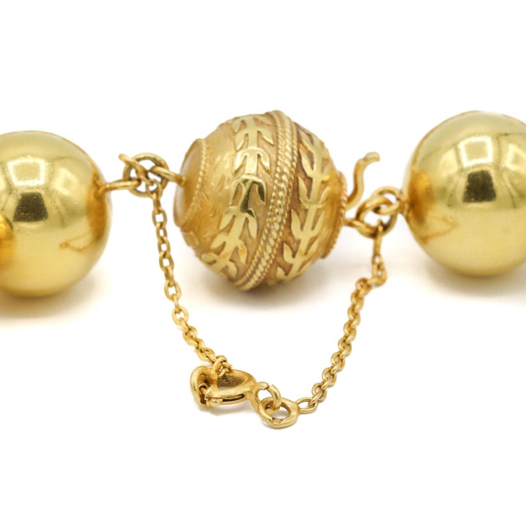 Vintage 19.2K Gold Vintage Portuguese Beads Statement Necklace For Sale ...