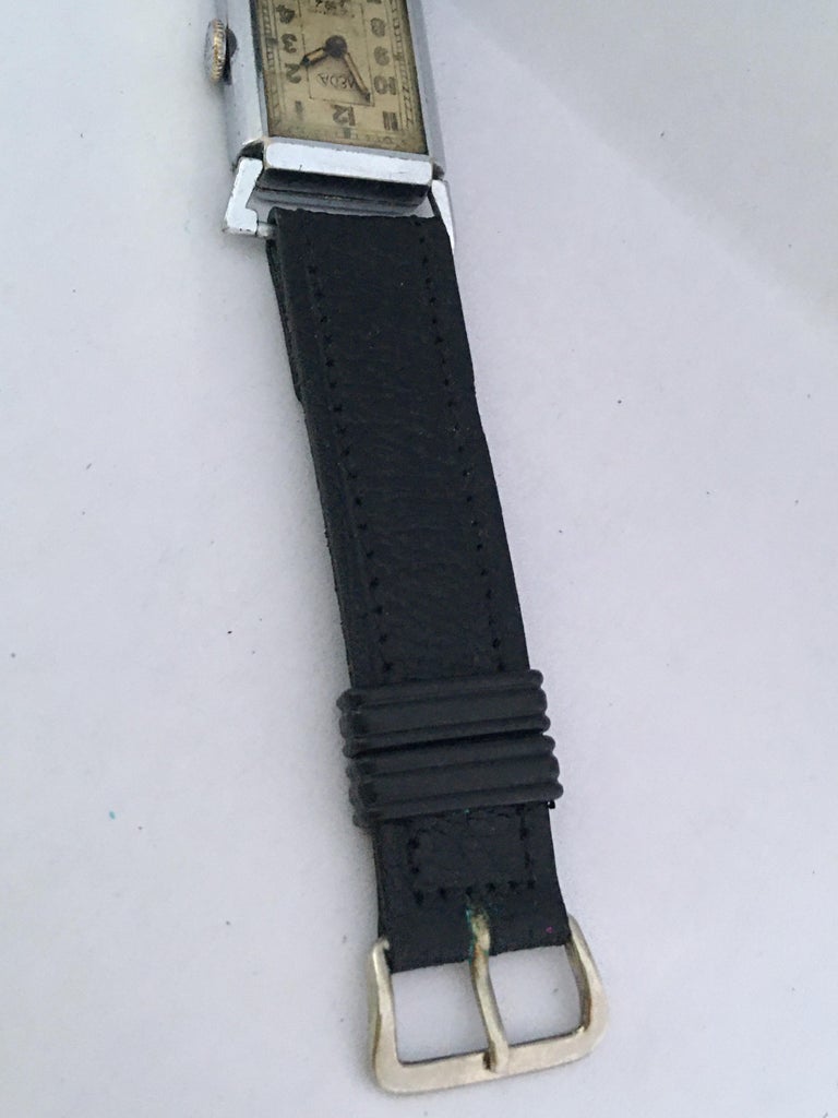 Vintage 1930s Chromium-Plated MEDA 'Roamer' Swiss Mechanical Watch at ...