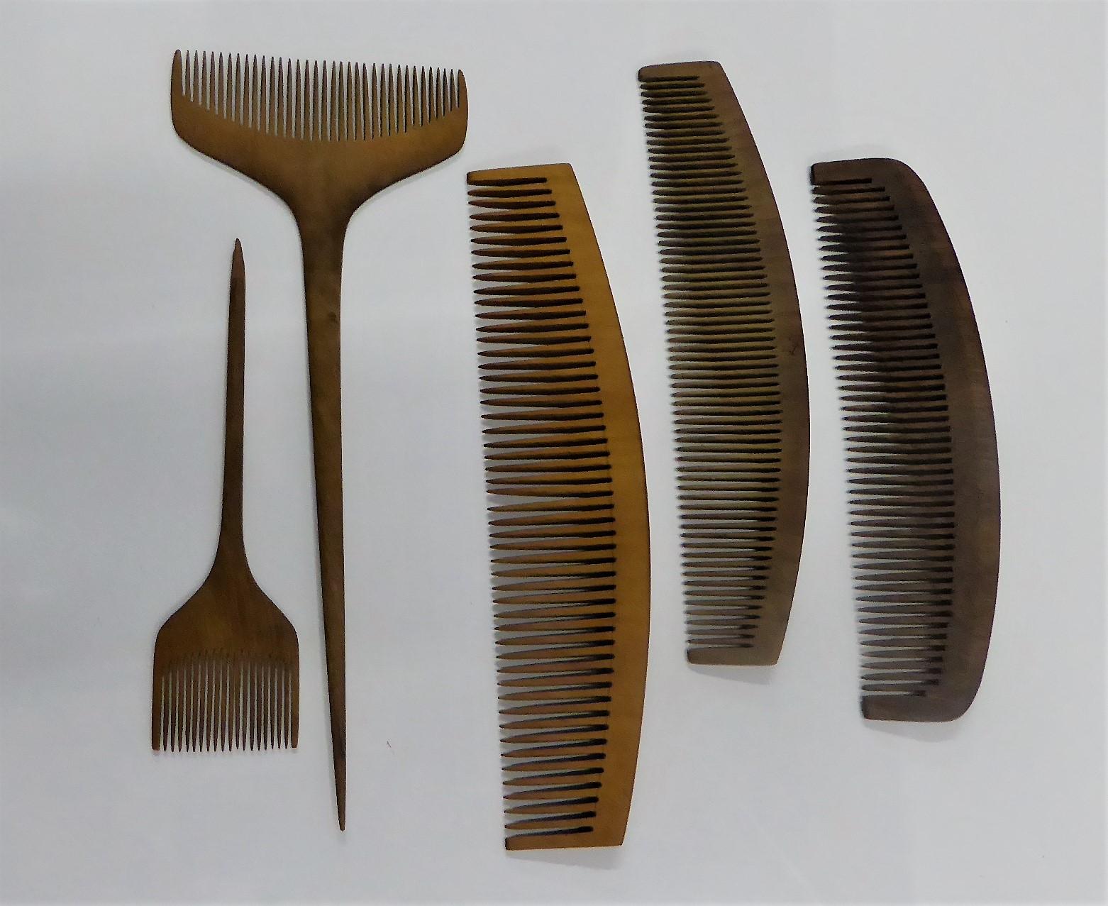 Vintage 1930s Japanese Tsuge Wood Comb Collection at 1stDibs
