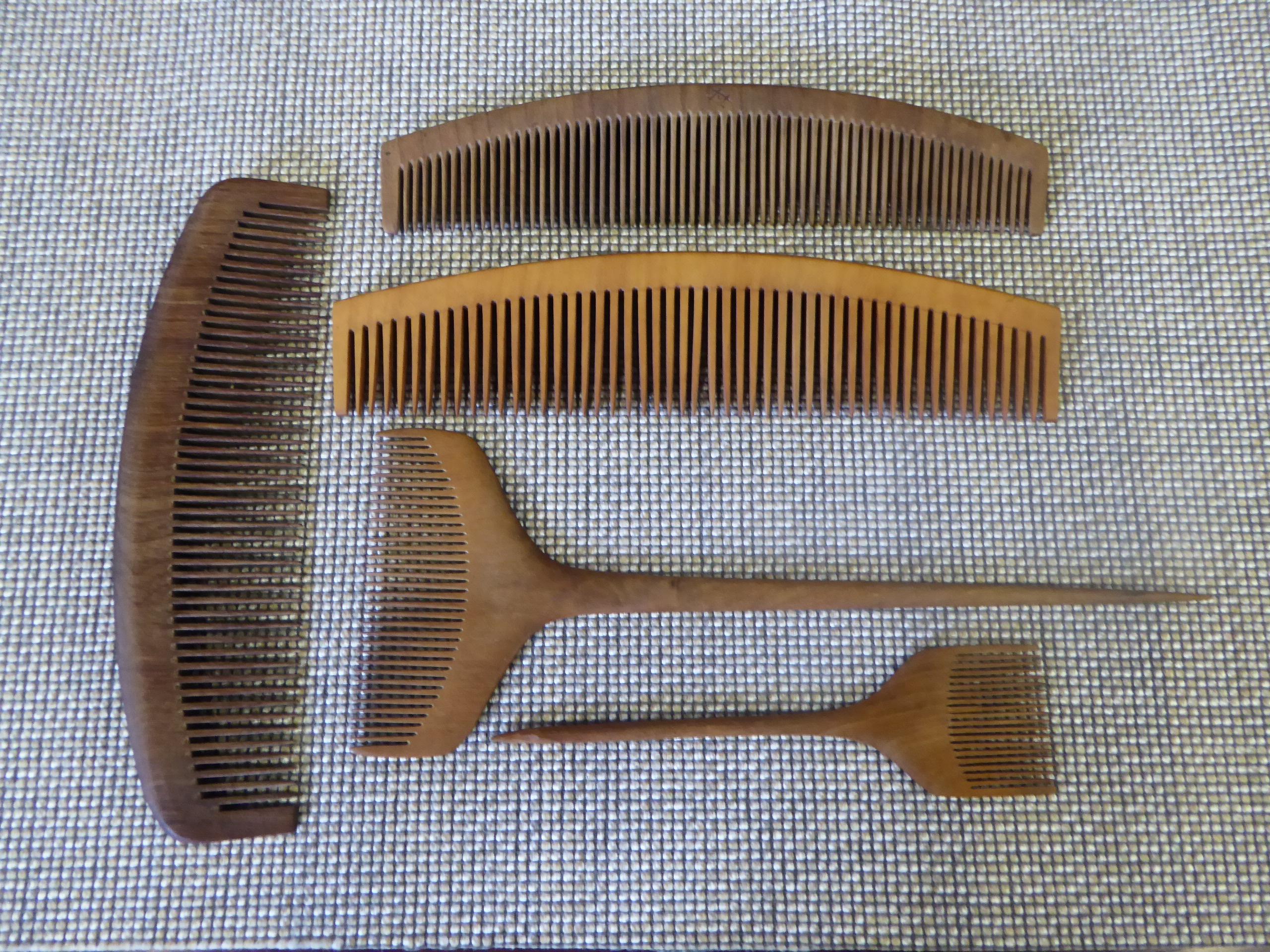 Vintage 1930s Japanese Tsuge Wood Comb Collection at 1stDibs