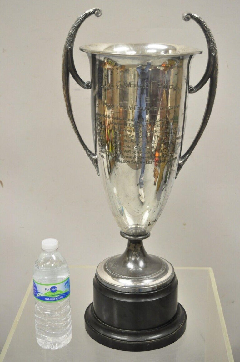 Vintage 1930s Large Silver Plate Urn Trophy Cup Award L.I.B.L ...