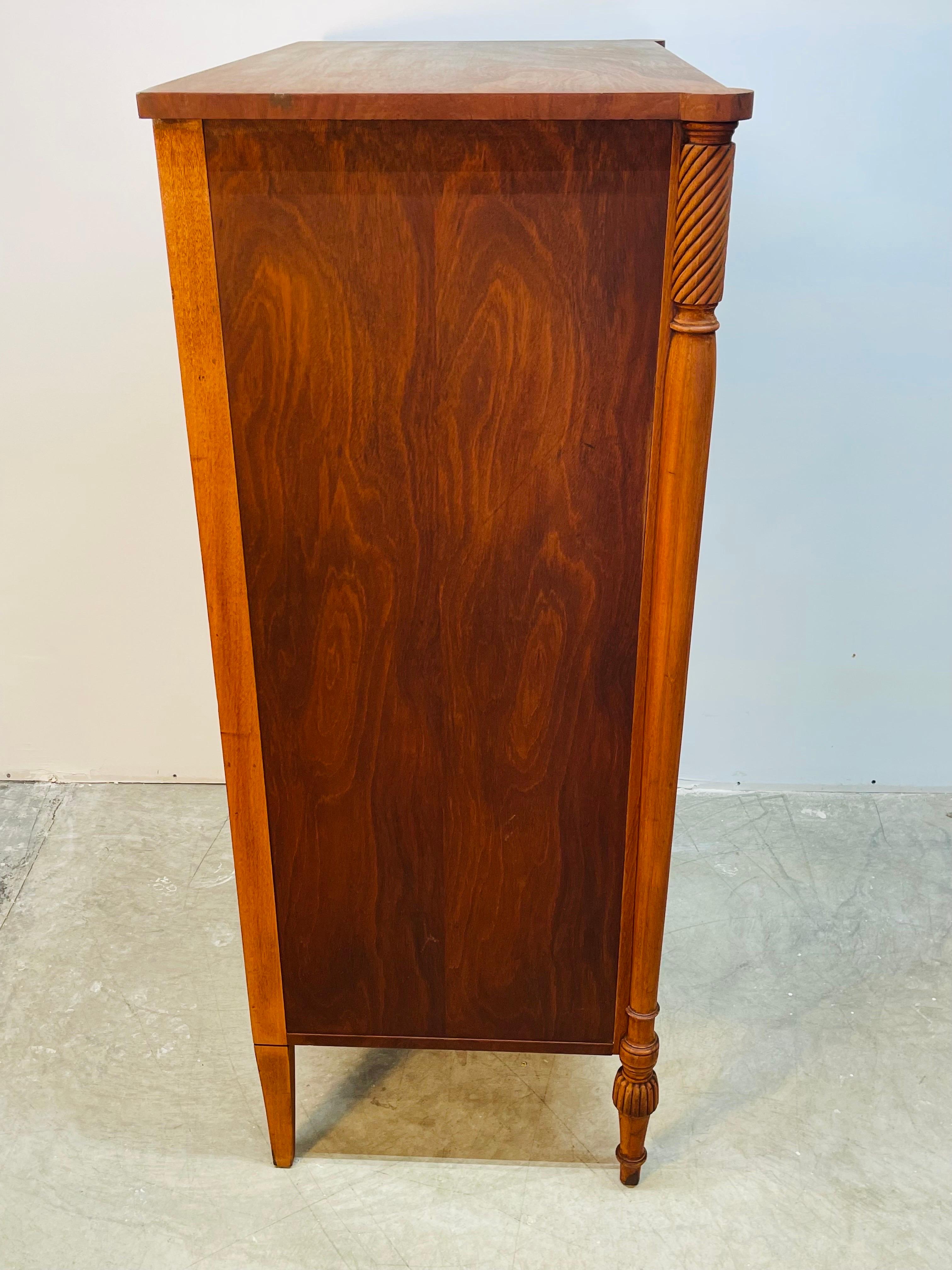 Vintage 1930s Mahogany Tall Column Style Dresser For Sale at 1stDibs