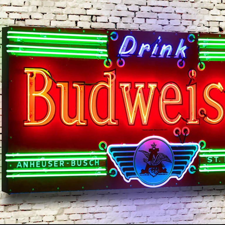 Vintage 1930s Neon Budweiser Sign For Sale At 1stdibs 1950s Budweiser Signs Budweiser Sign