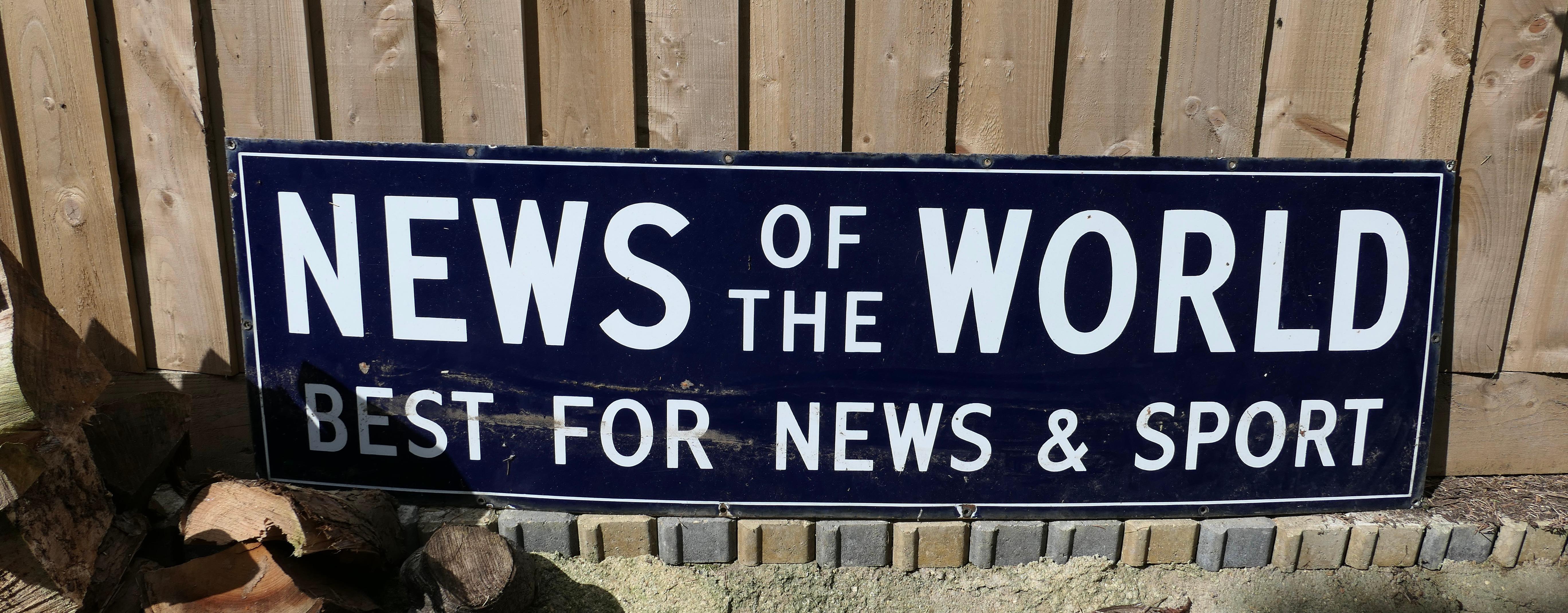 Vintage 1930s News of the World Newspaper Enamel Sign For Sale at 1stDibs