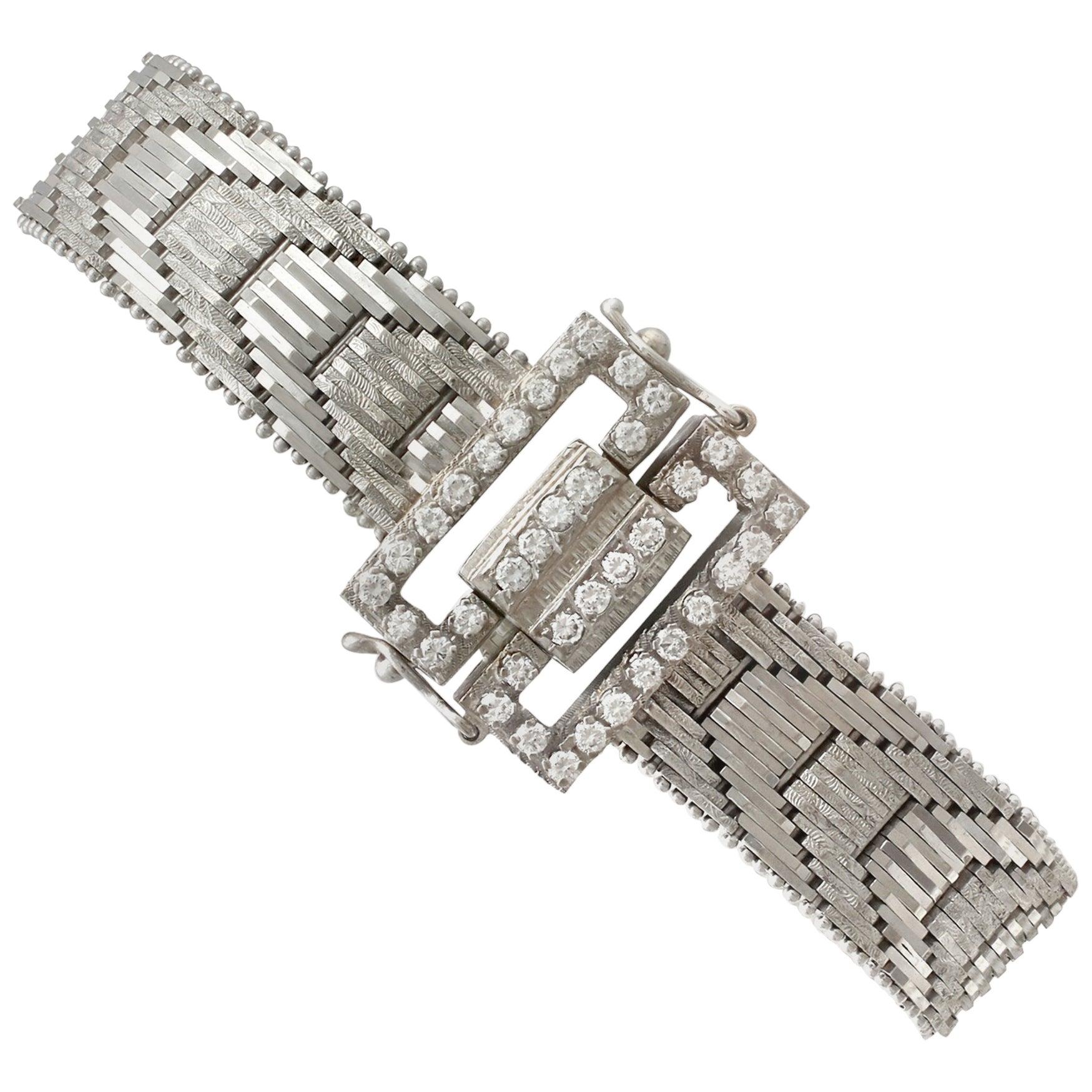 1940s Boucheron Paris Diamond Gold Buckle Bracelet at 1stDibs