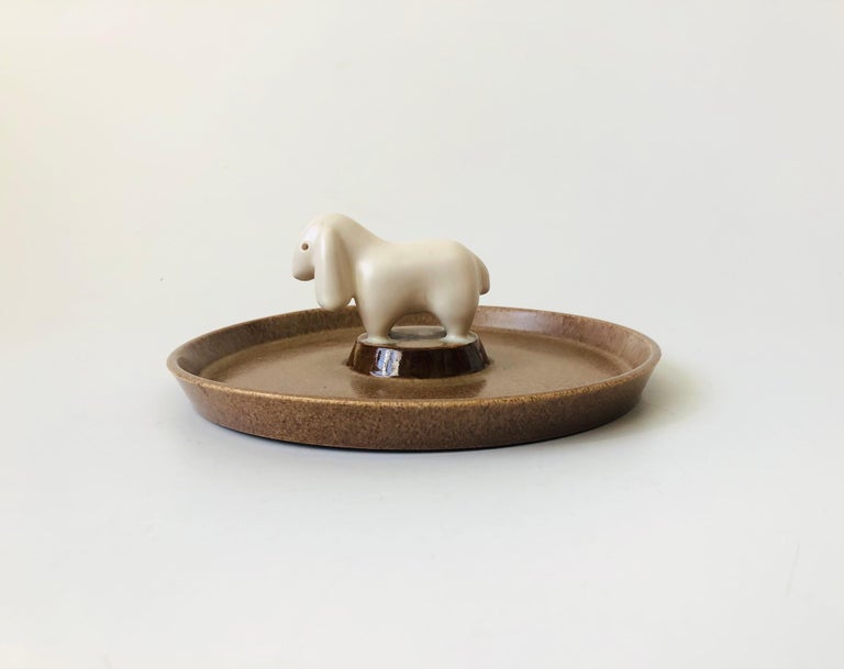 Vintage 1940s Cole Merris Studio Pottery Lamb Tray For Sale at 1stDibs