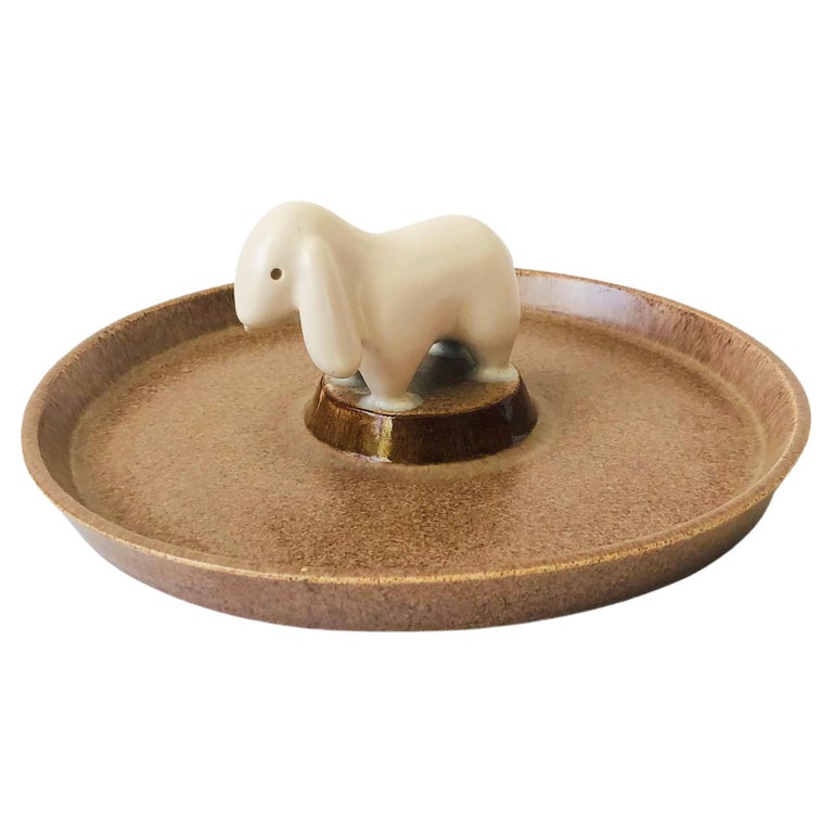 Vintage 1940s Cole Merris Studio Pottery Lamb Tray For Sale at 1stDibs