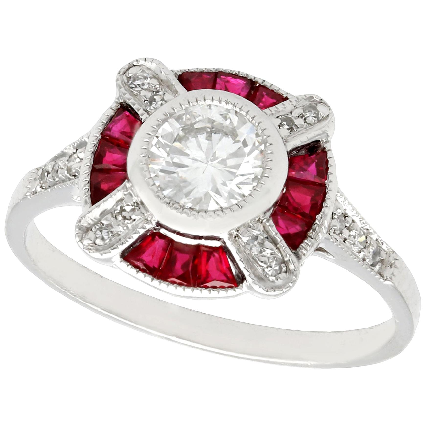Art Deco Ruby and Diamond Ring at 1stDibs