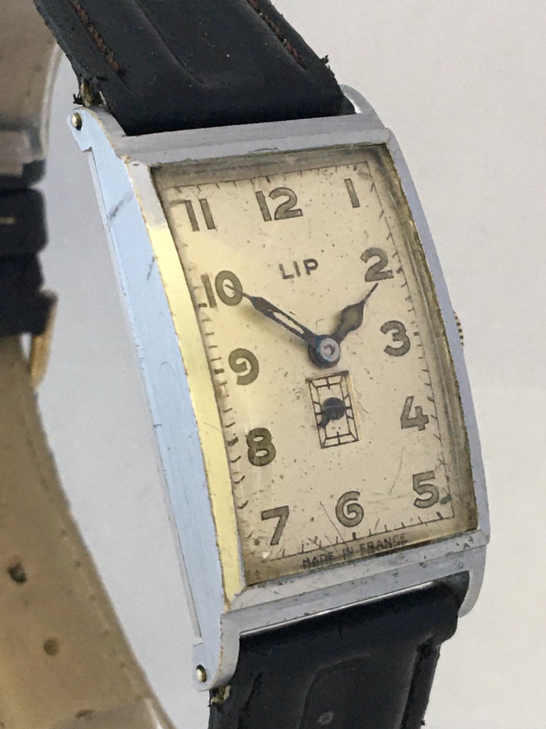 Vintage 1940s Silver plated LIP Mechanical Watch For Sale at 1stDibs