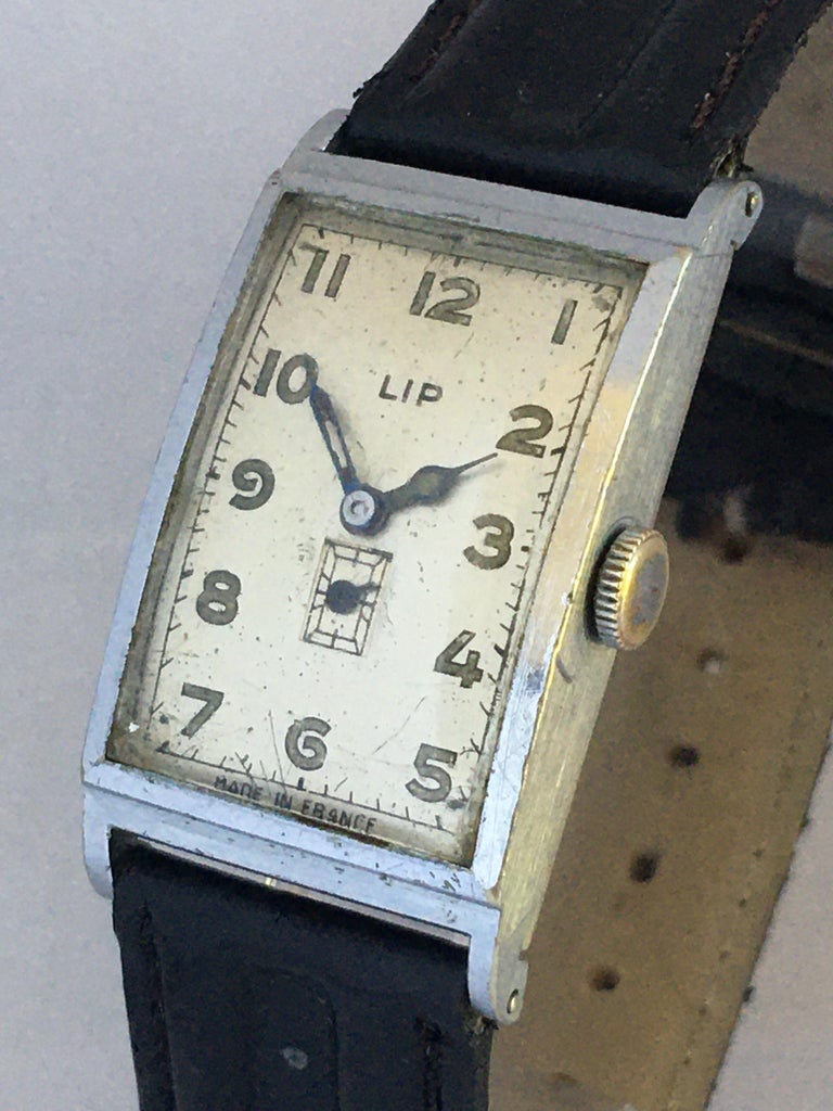 Vintage 1940s Silver plated LIP Mechanical Watch For Sale at 1stDibs