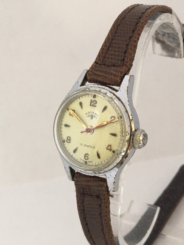 Vintage 1940s Silver Plated Rotary Ladies Mechanical Watch For Sale at ...