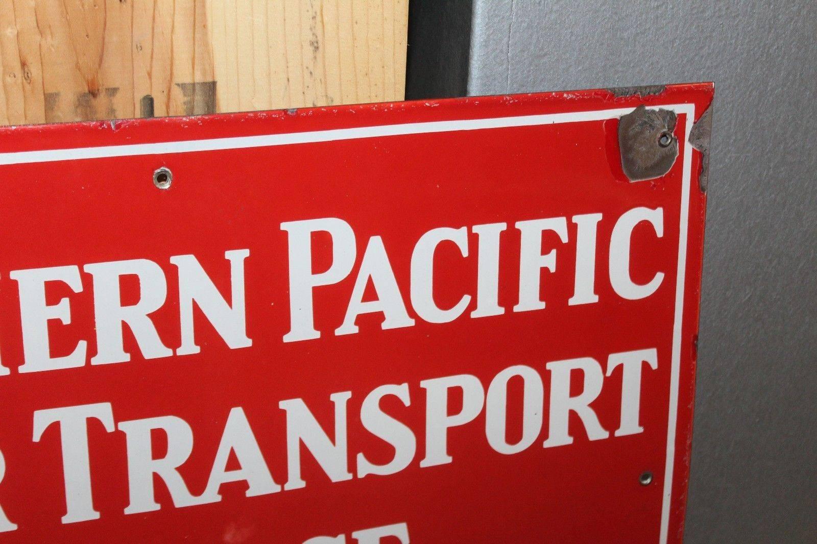 Vintage 1940s Southern Pacific Lines Motor Transport Service Porcelain ...