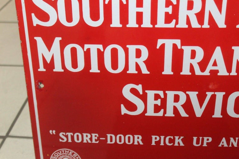 Vintage 1940s Southern Pacific Lines Motor Transport Service Porcelain ...