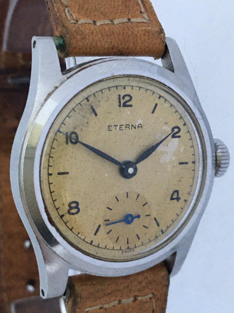 Vintage 1940s Stainless Steel Manual Winding Eterna Watch at 1stDibs ...