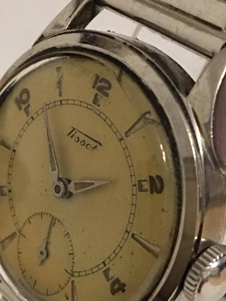 Vintage 1940s Tissot Stainless Steel Watch at 1stDibs