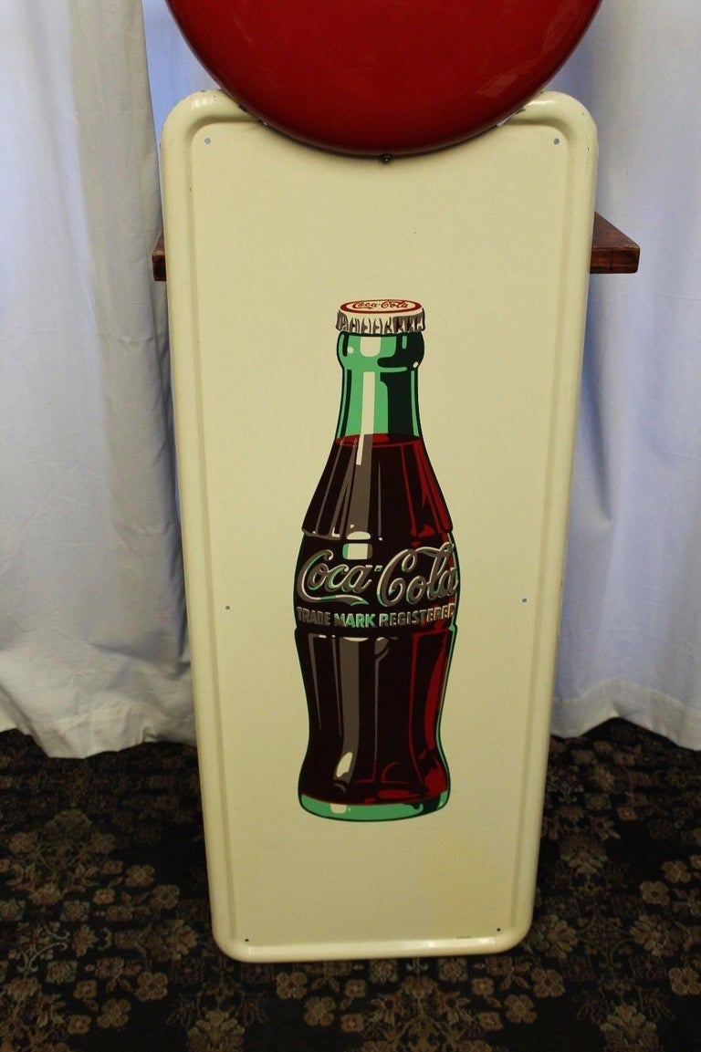 Vintage 1947 Coca Cola Bottle Pillar Sign with 1951 Coke Button ...