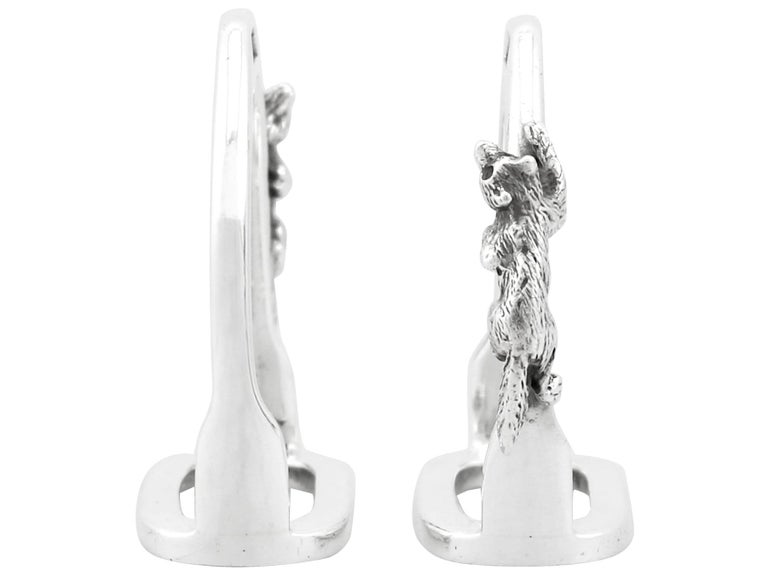 Vintage 1947 Pair of Sterling Silver Fox Napkin Rings For Sale at ...