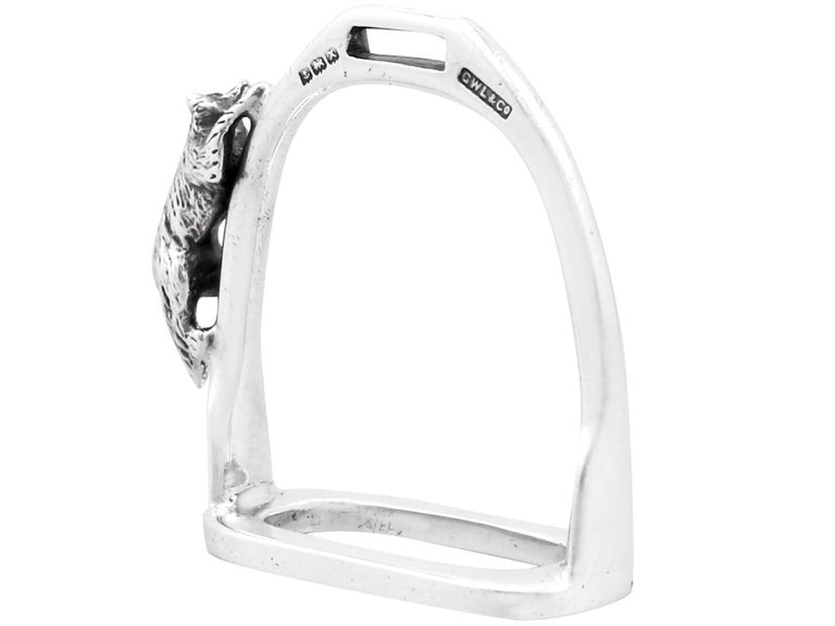 Vintage 1947 Pair of Sterling Silver Fox Napkin Rings For Sale at ...