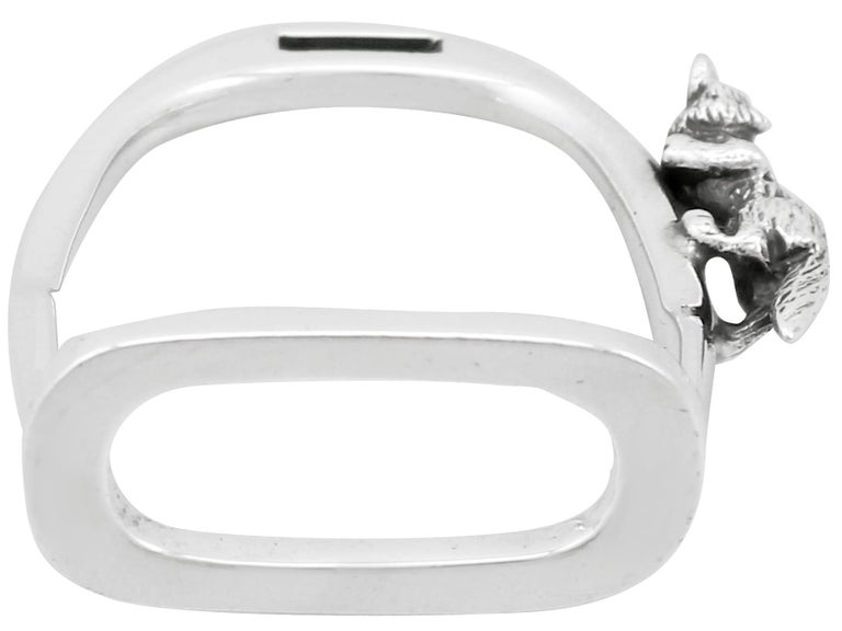 Vintage 1947 Pair of Sterling Silver Fox Napkin Rings For Sale at ...