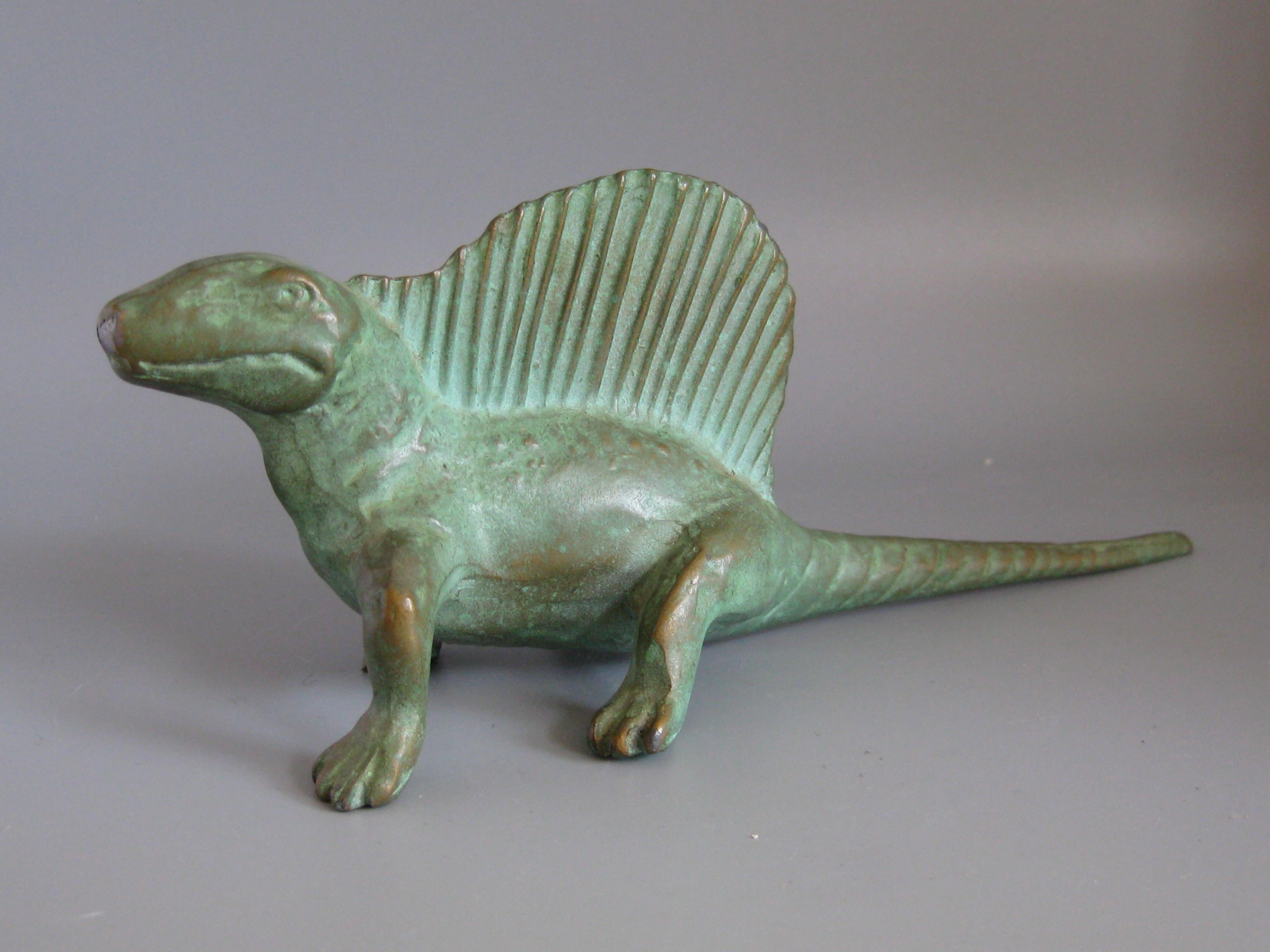 Vintage 1947 SRG Bronze Dimetrodon Dinosaur Science Statue Figure ...