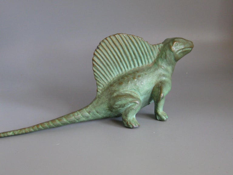 Vintage 1947 SRG Bronze Dimetrodon Dinosaur Science Statue Figure ...