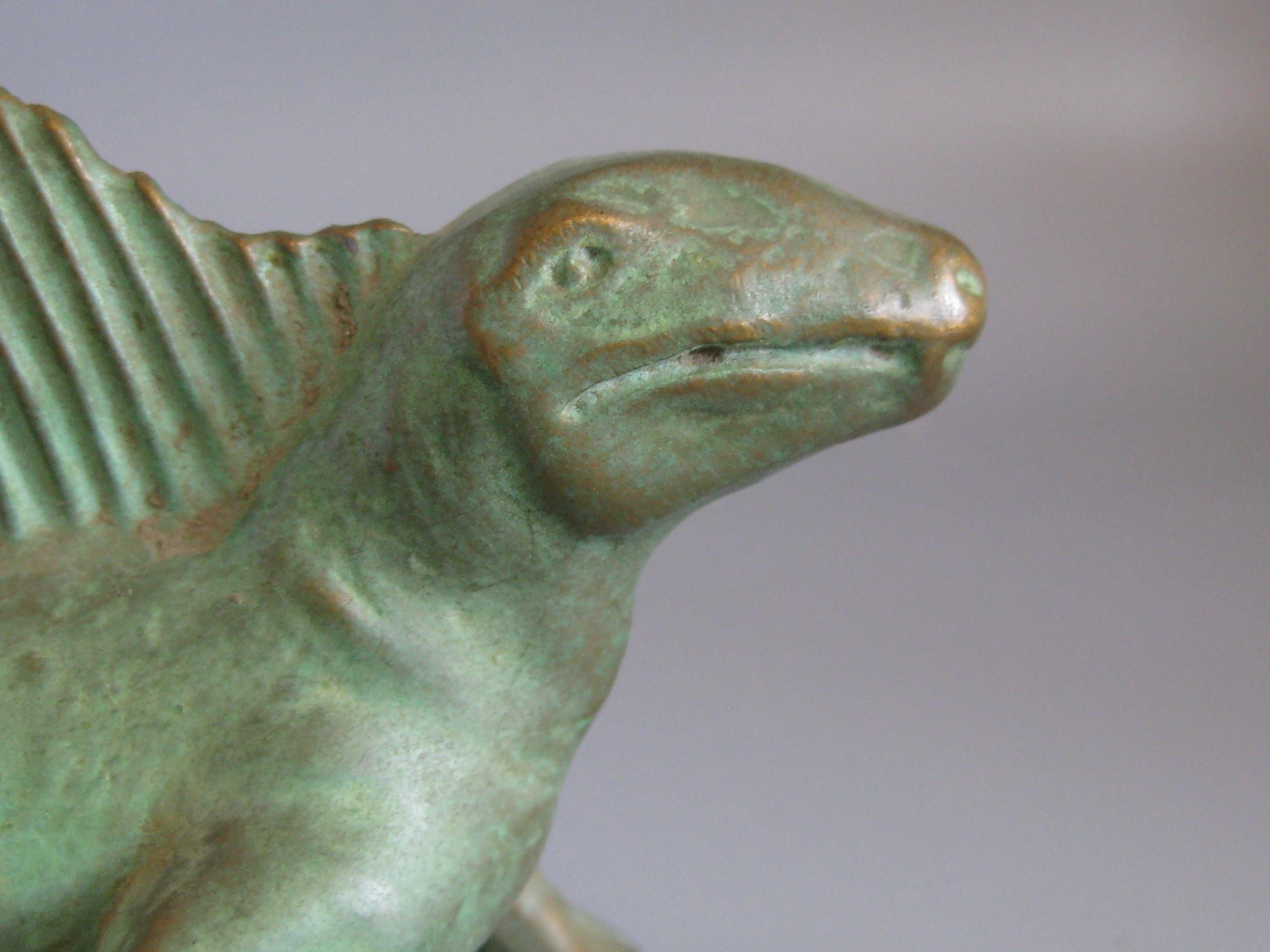 Vintage 1947 SRG Bronze Dimetrodon Dinosaur Science Statue Figure ...