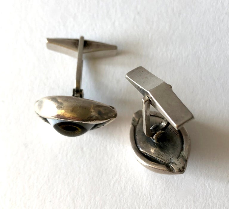 Vintage 1950s American Surrealist Glass Eye Ball Cufflinks at 1stDibs