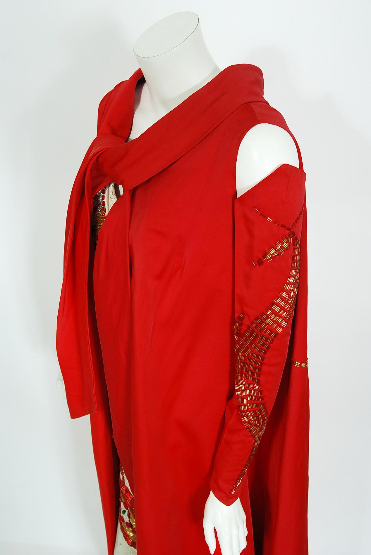 Vintage 1950's Beaded Dragon Motif Documented Hourglass Burlesque Gown ...