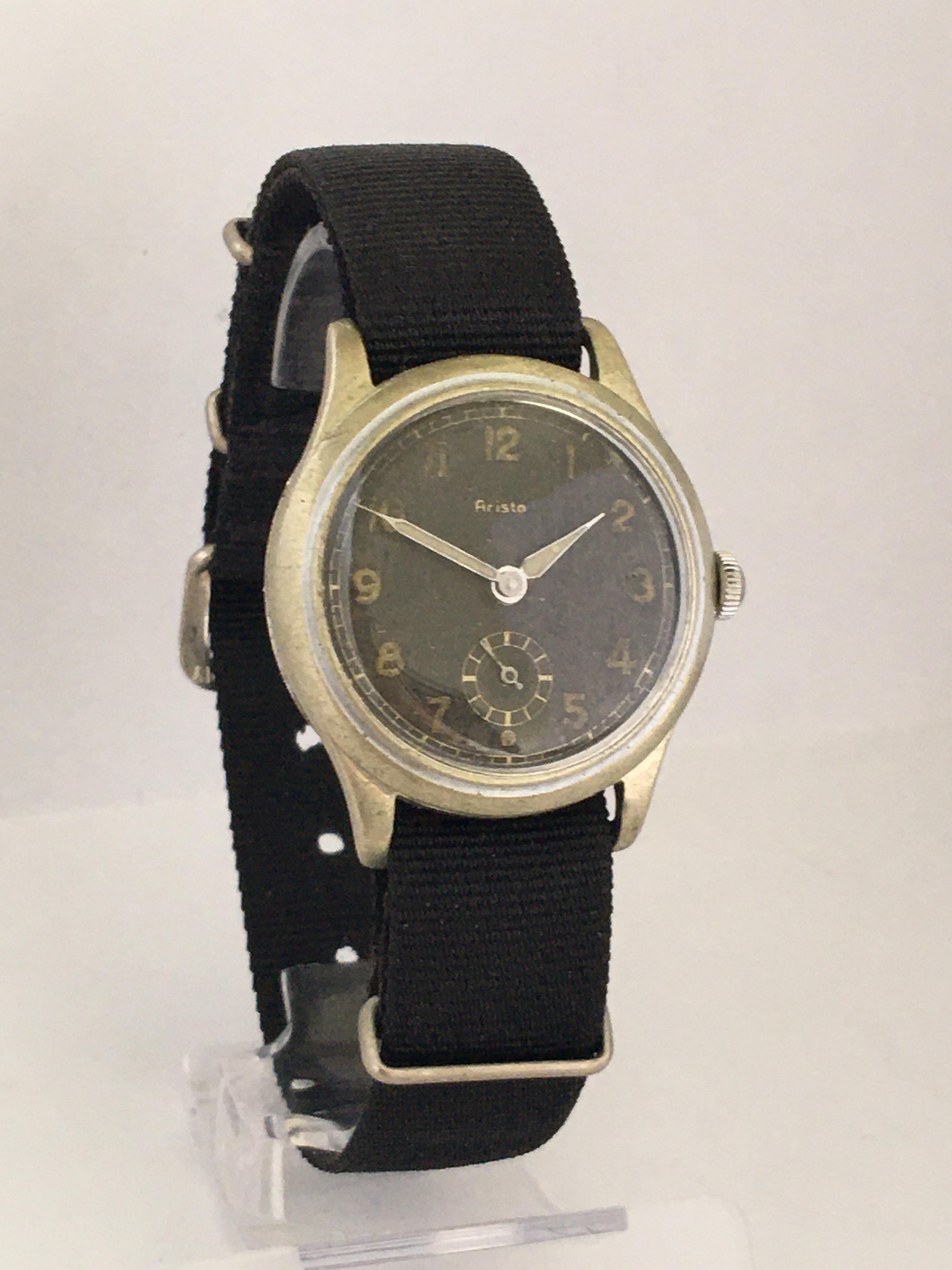 Vintage 1950s Black Dial Mechanical Watch For Sale at 1stDibs | helma ...