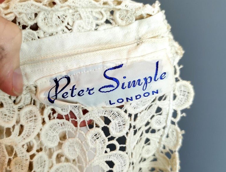 Vintage 1950s Crochet top, Peter Simple For Sale at 1stDibs