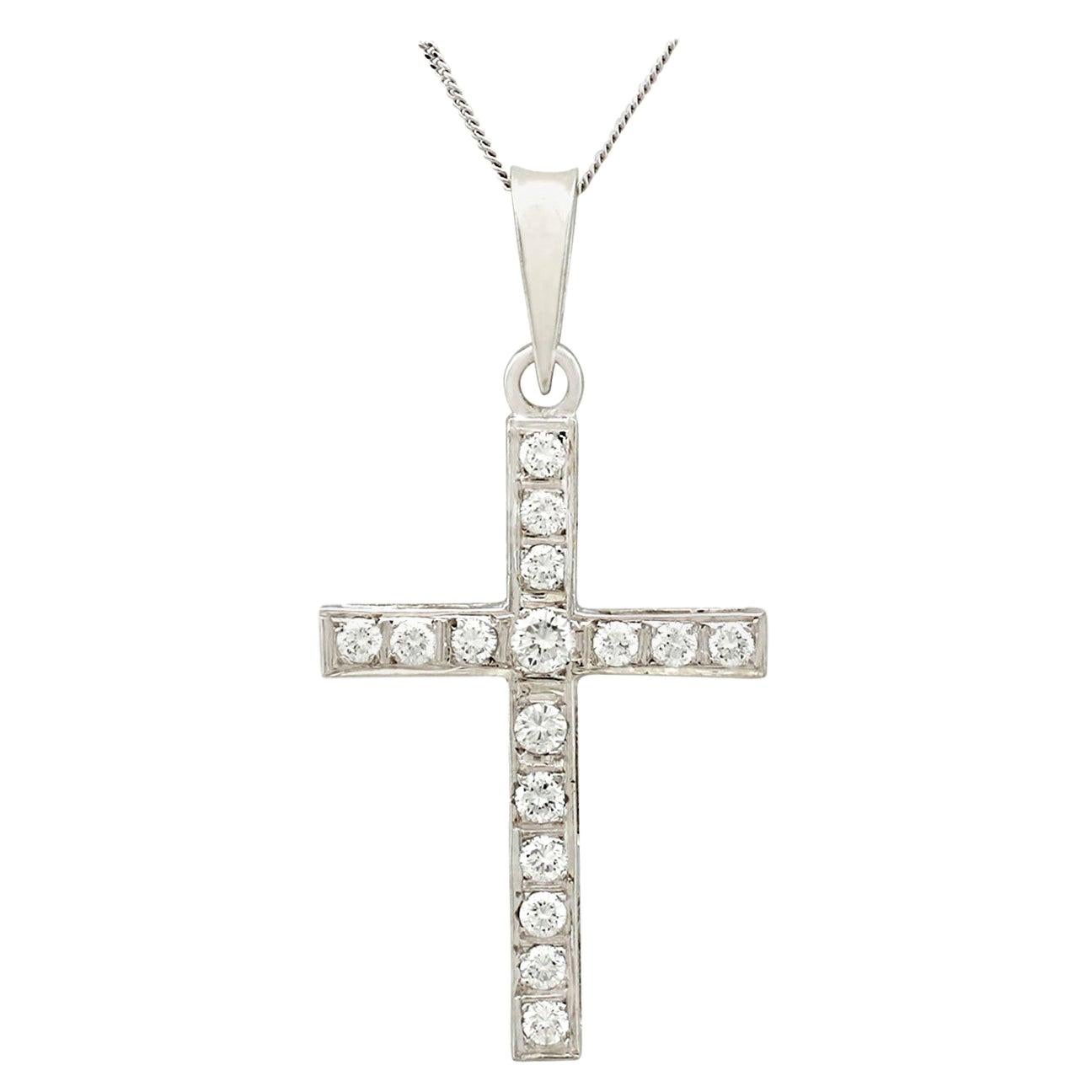 Antique Early 1700s Baroque Diamond Gold Cross Pendant at 1stDibs