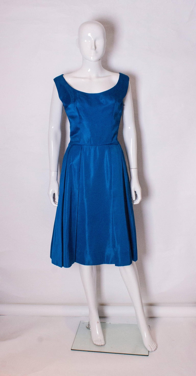 Vintage 1950s Electric Blue Cocktail Dress For Sale at 1stDibs ...