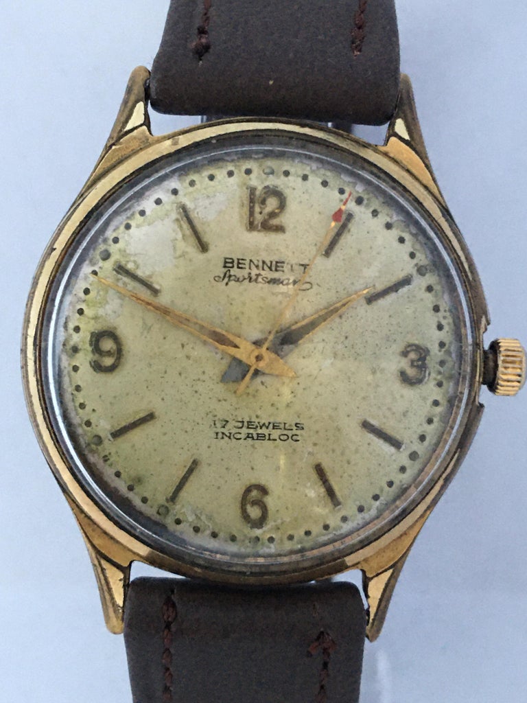 Vintage 1950s Gold-Plated Bennett Sportsman Mechanical Watch at 1stDibs