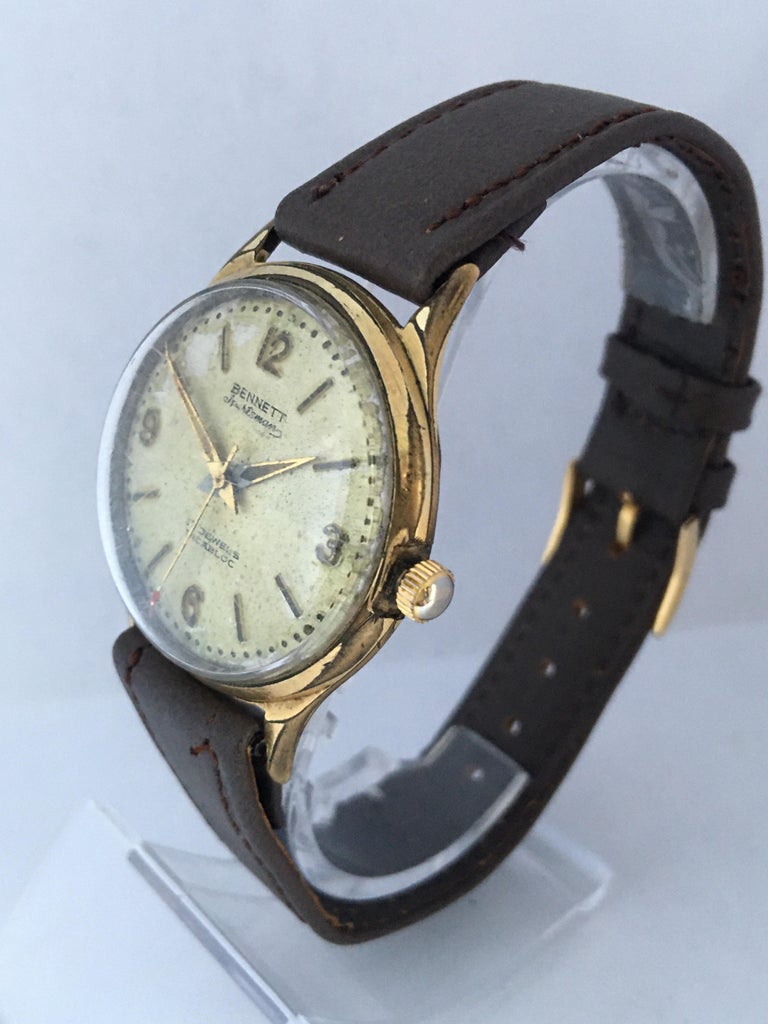 Vintage 1950s Gold-Plated Bennett Sportsman Mechanical Watch at 1stDibs