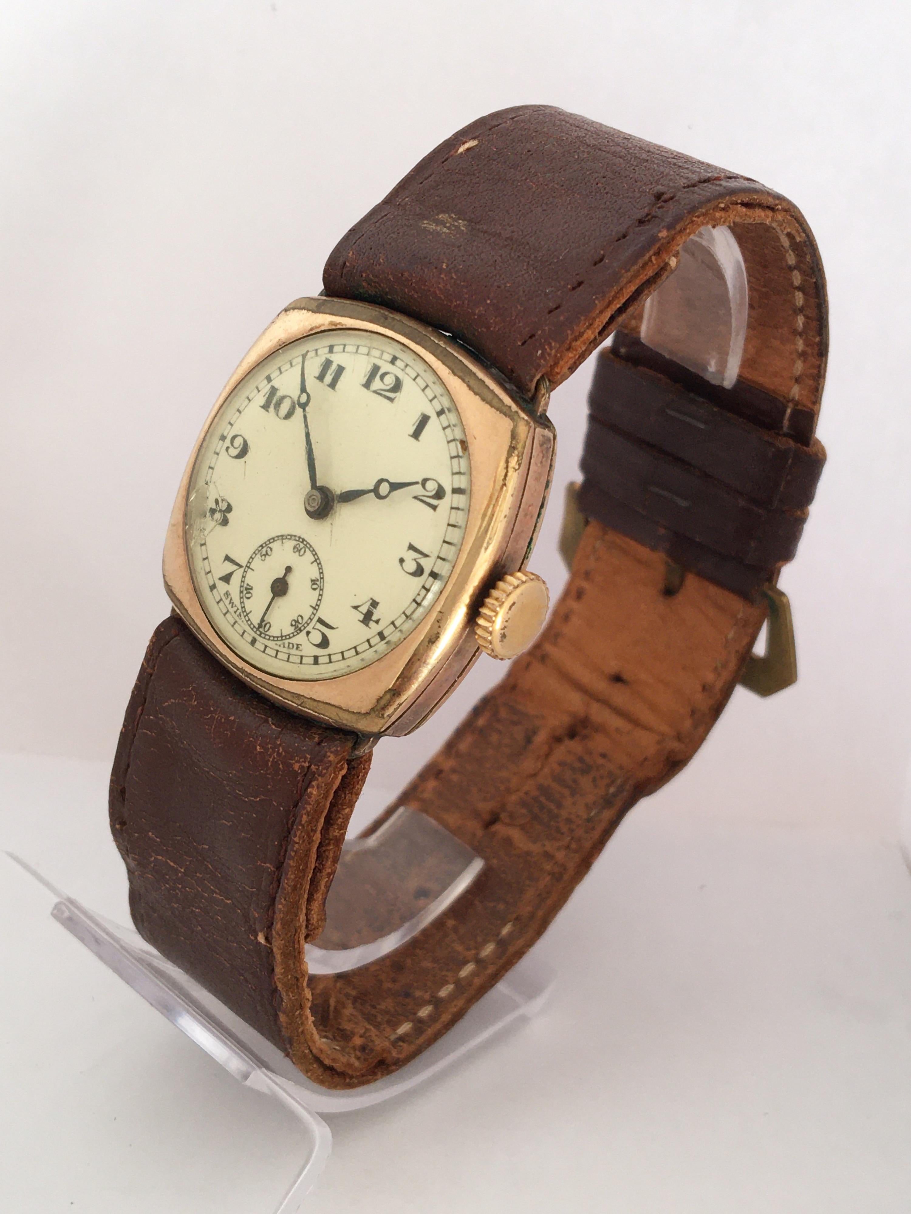 Vintage 1950s Gold-Plated Cushion Shaped Mechanical Watch at 1stDibs ...