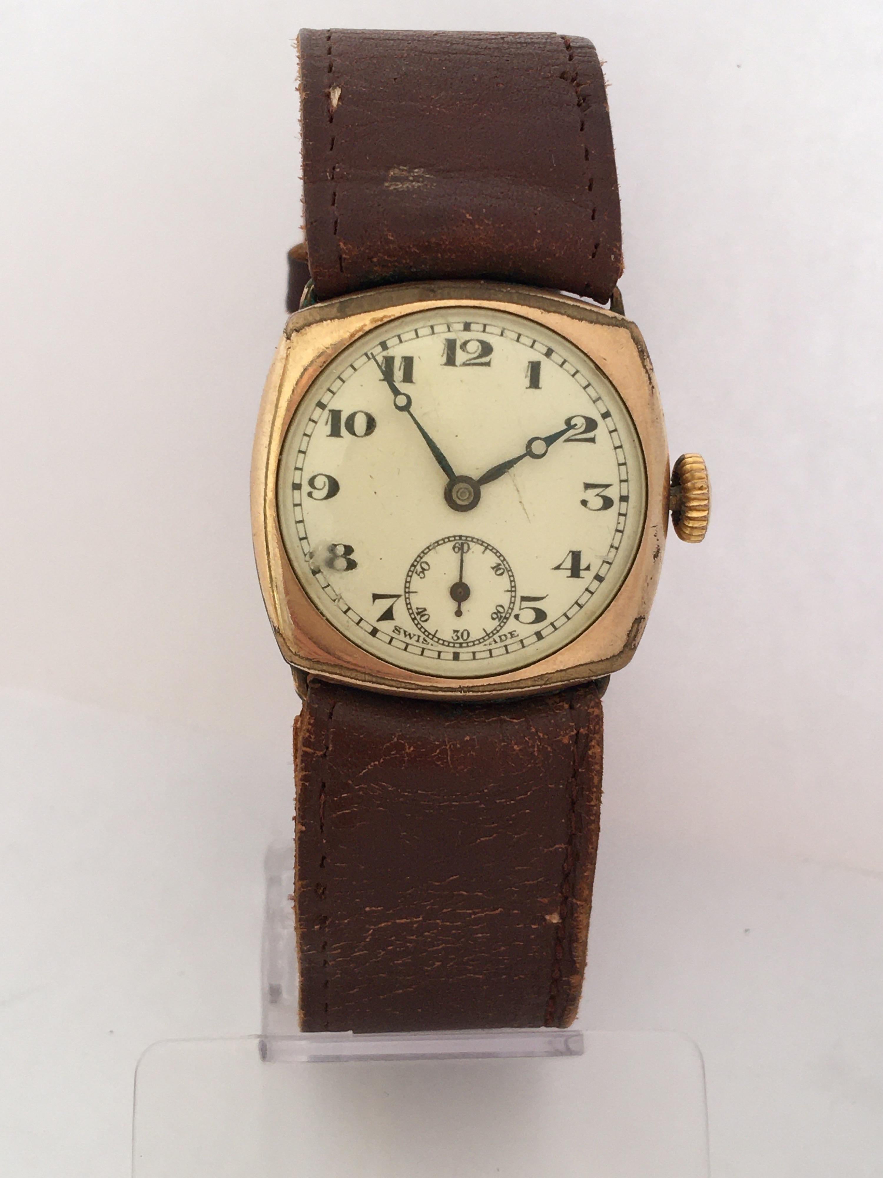 Vintage 1950s Gold-Plated Cushion Shaped Mechanical Watch at 1stDibs ...