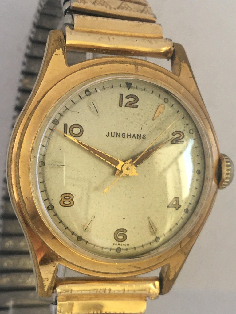 Vintage 1950s Gold-Plated Junghans Watch at 1stDibs