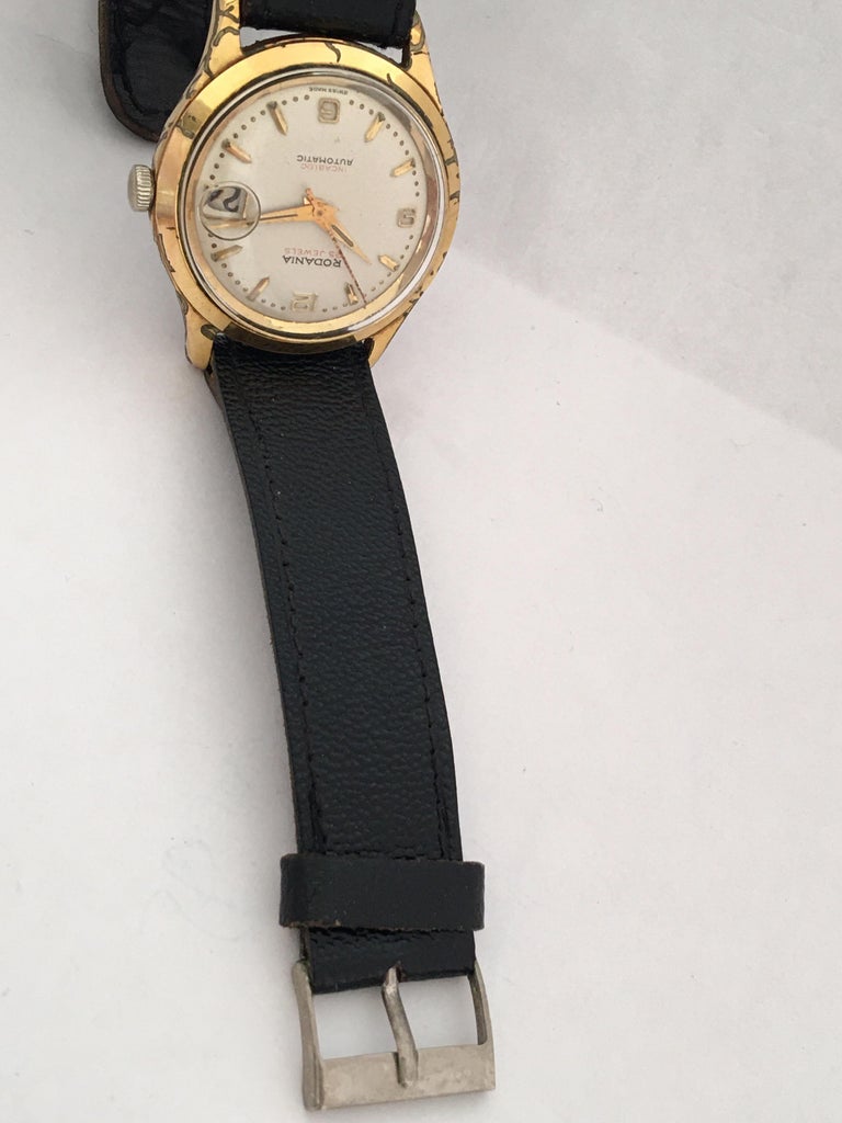 Vintage 1950s Gold-Plated and Stainless Steel 25 Jewels Swiss Automatic ...