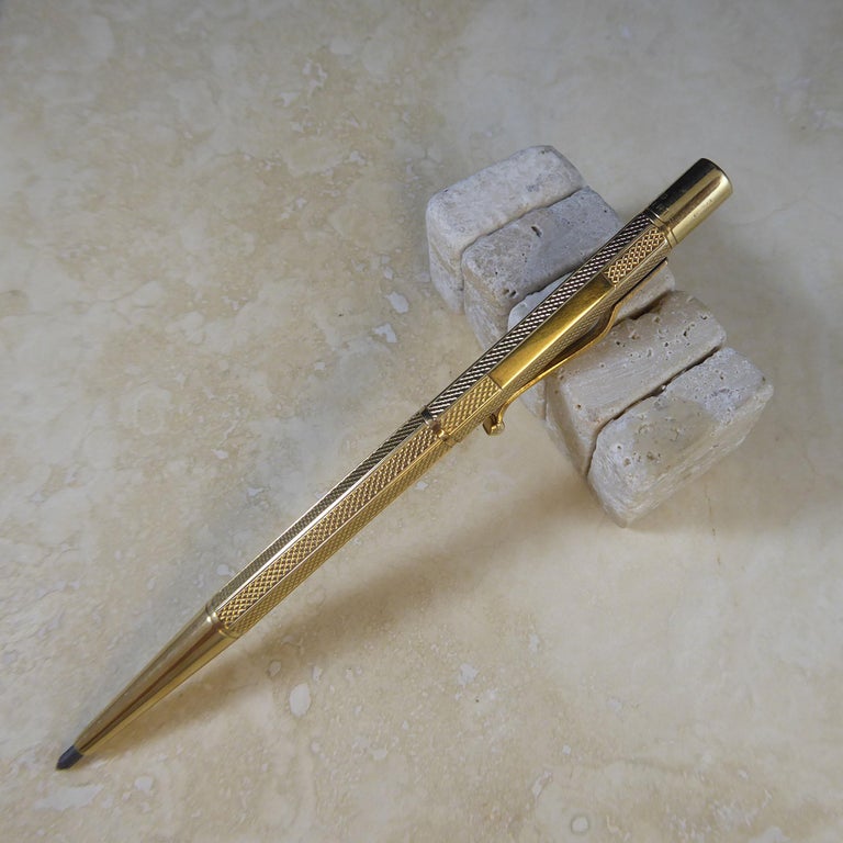 Vintage 1950's Gold Propelling Pencil, Engine Turned Quilted Pattern ...