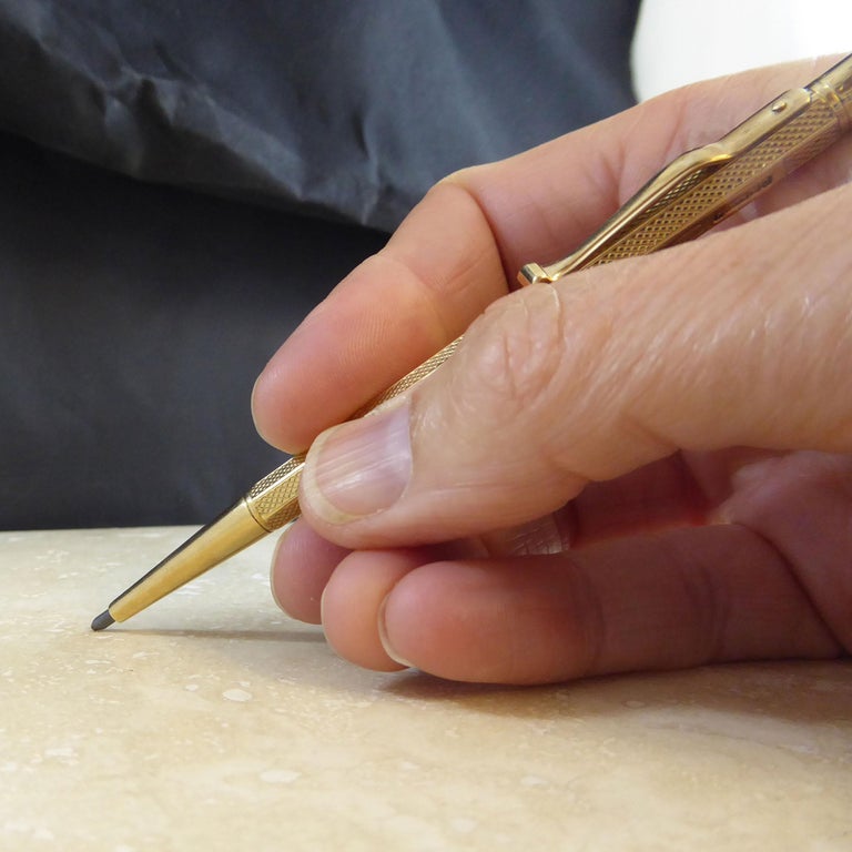 Vintage 1950's Gold Propelling Pencil, Engine Turned Quilted Pattern ...