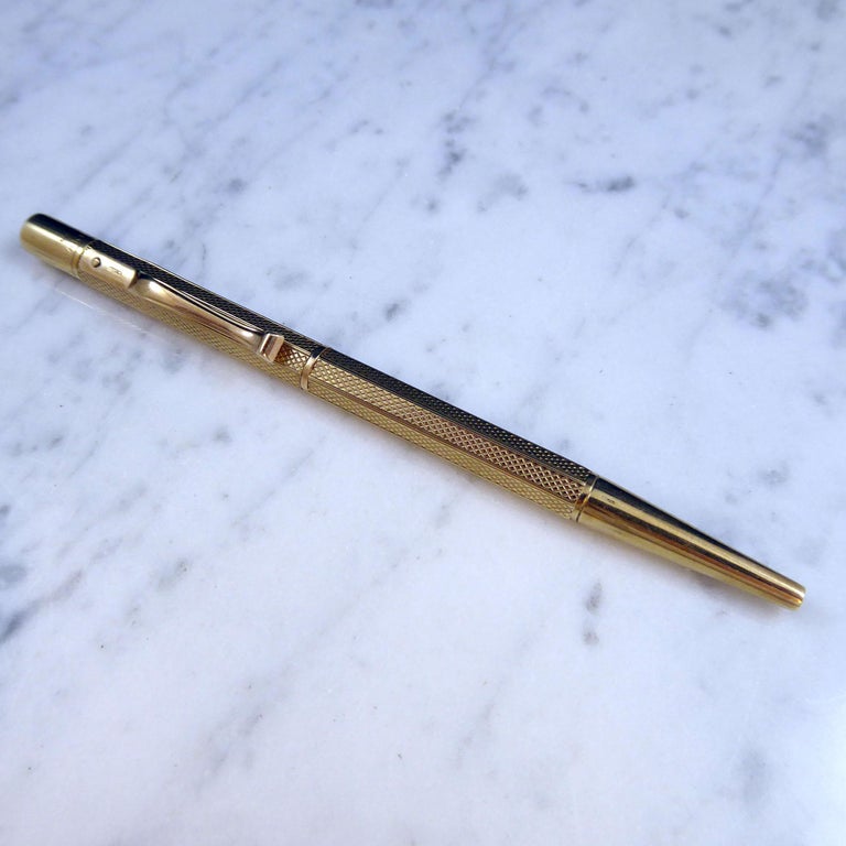 Vintage 1950's Gold Propelling Pencil, Engine Turned Quilted Pattern ...