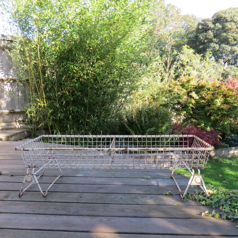 Vintage 1950s Good Quality Large Wire Storage Basket Planter For Sale ...