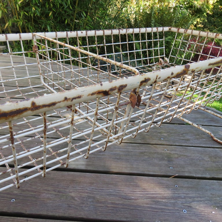 Vintage 1950s Good Quality Large Wire Storage Basket Planter For Sale ...