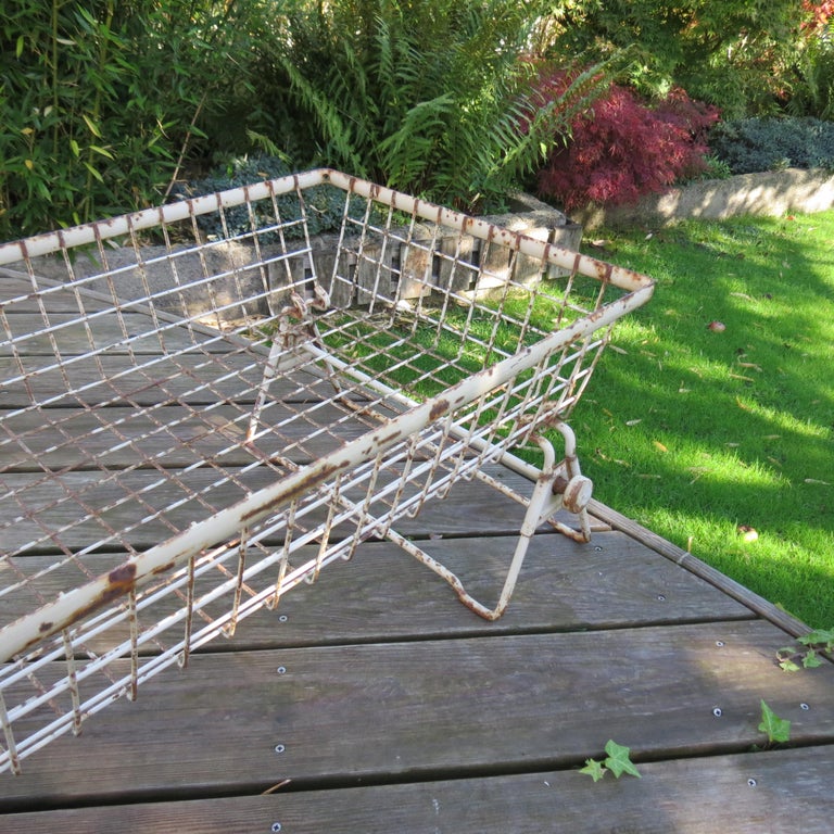 Vintage 1950s Good Quality Large Wire Storage Basket Planter For Sale ...