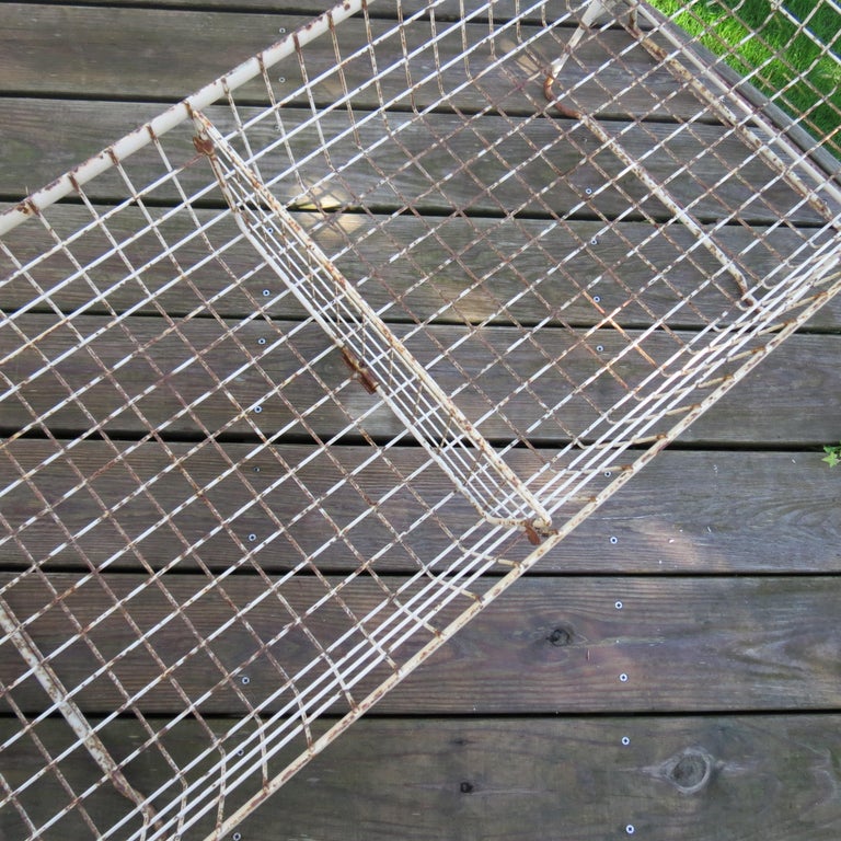 Vintage 1950s Good Quality Large Wire Storage Basket Planter For Sale ...