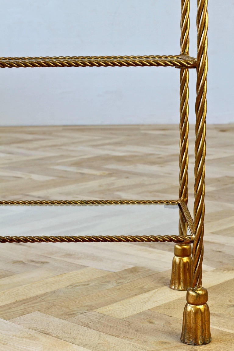 Vintage 1950s Hollywood Regency Gilt Wrought Iron Rope and Tassel ...